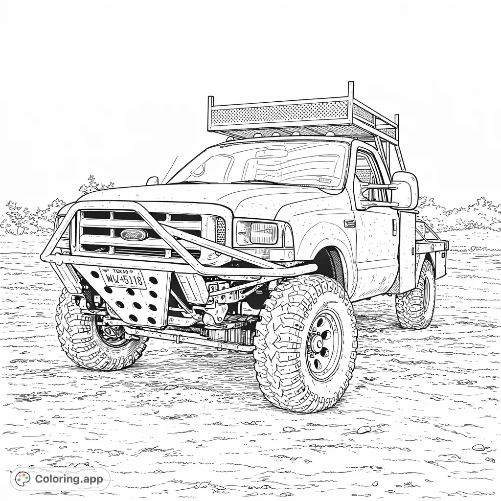 Rugged Off-Road Pickup Truck - Coloring.app