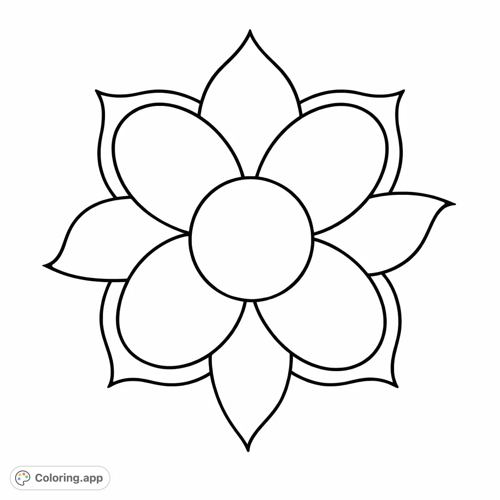 Symmetrical Floral Bloom - Coloring.app