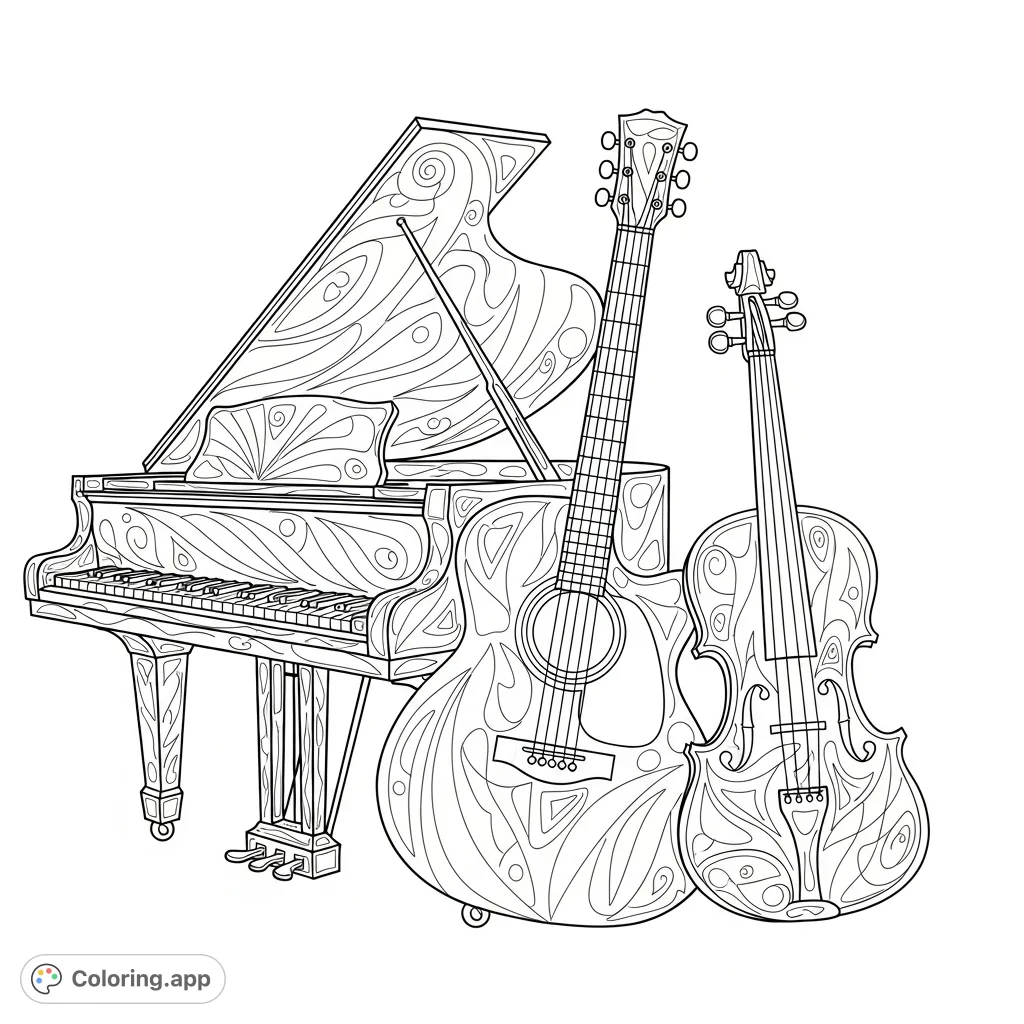 Tribal Musical Instrument Fusion - Coloring.app