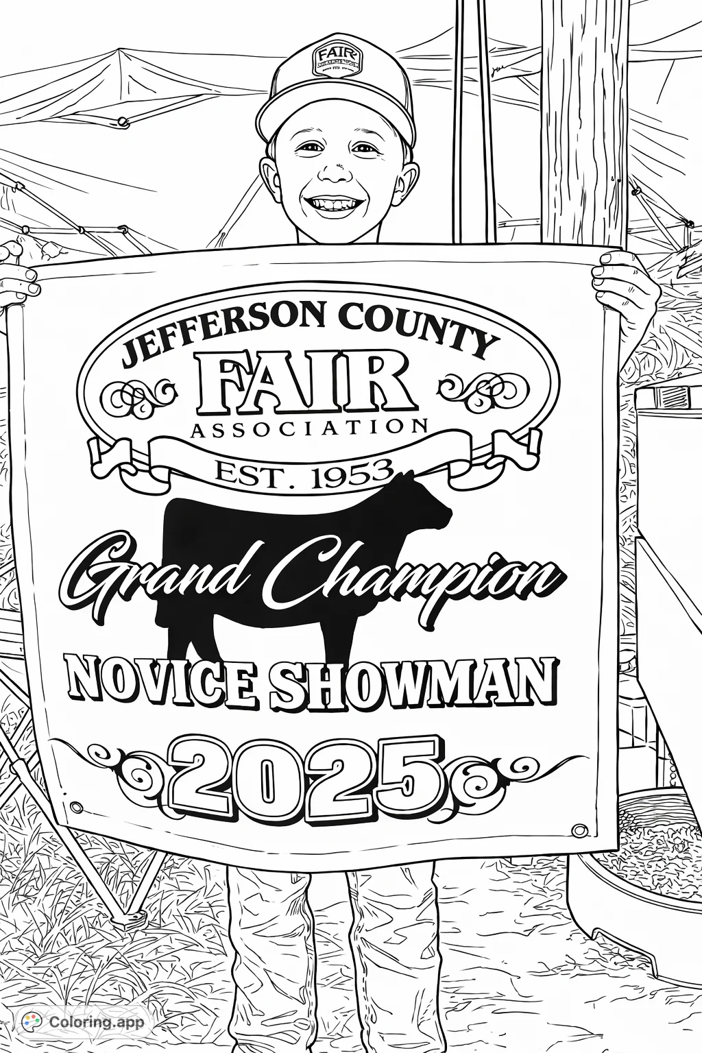Fair Champion Award Banner - Coloring.app