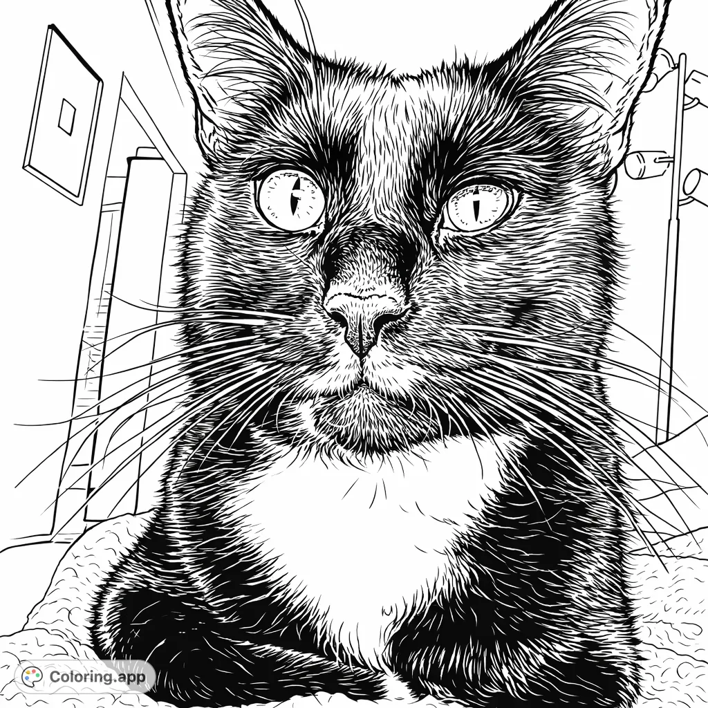 Tuxedo Cat Companion - Coloring.app