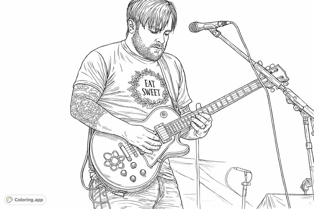 Concert Guitarist Performance - Coloring.app