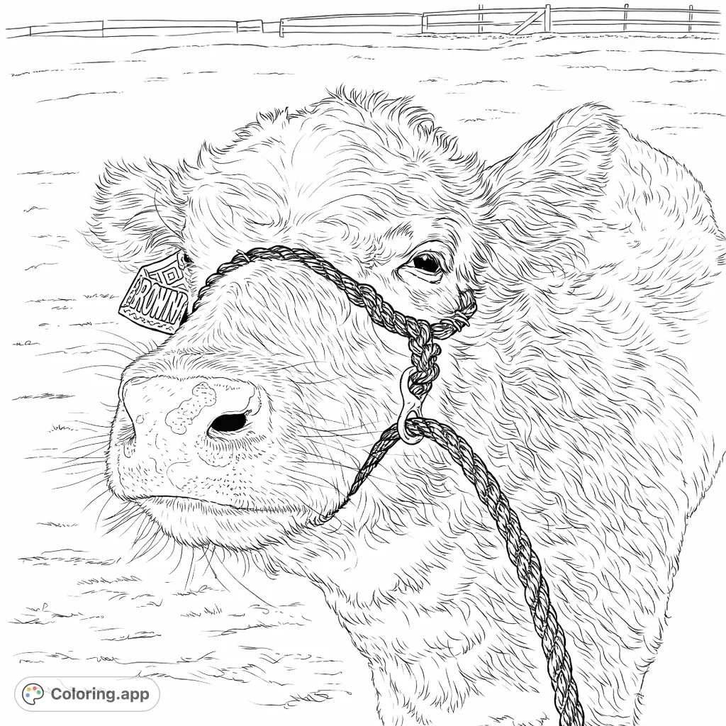 Sweet Calf Portrait - Coloring.app