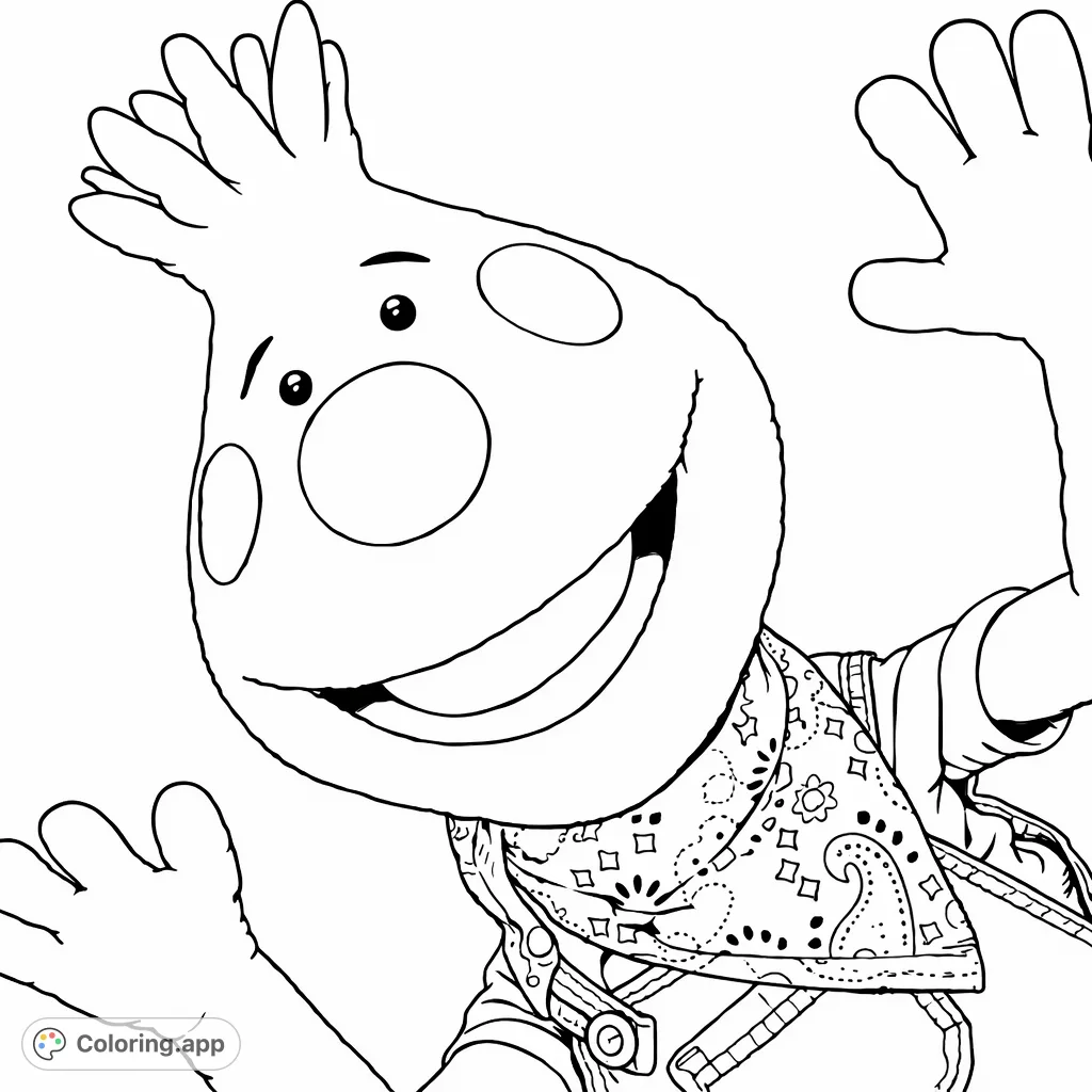 Friendly Waving Character - Coloring.app