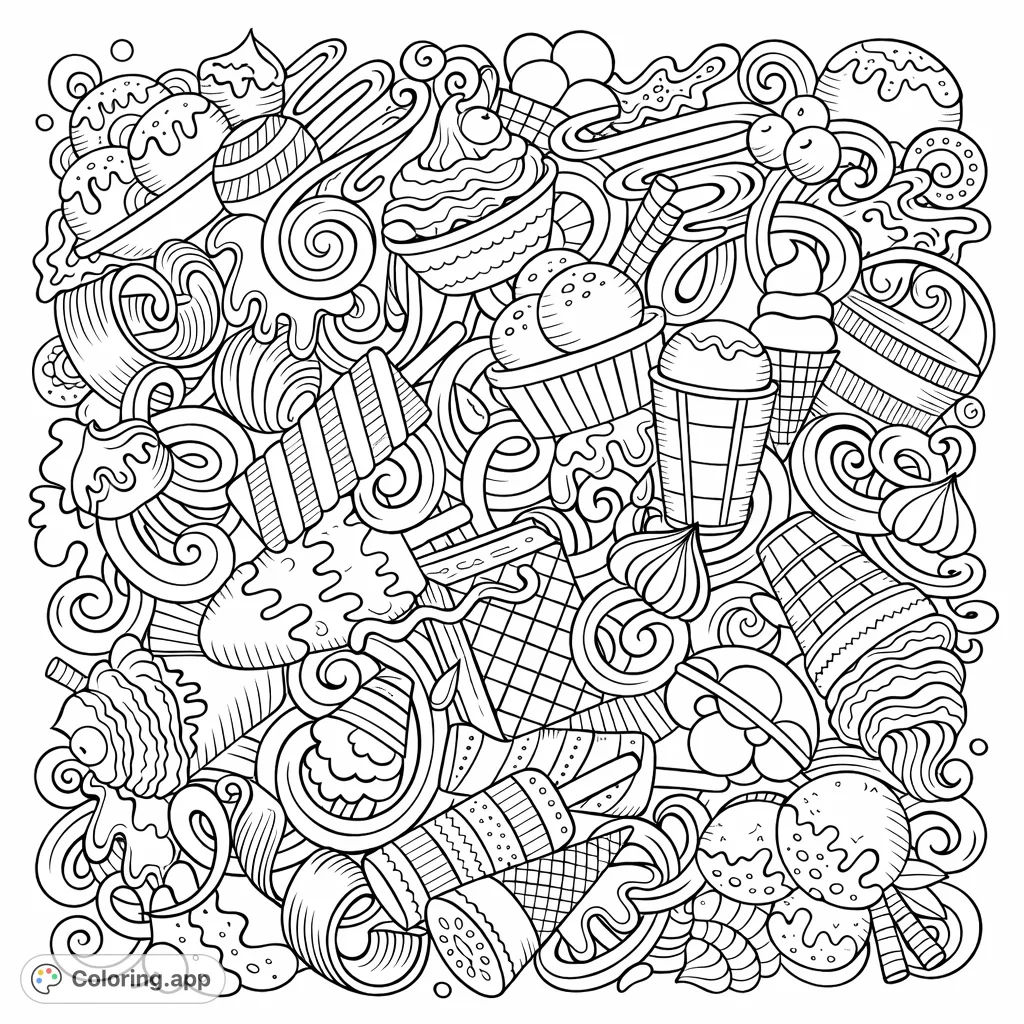 Sweet Treats Doodle Delight - Coloring.app