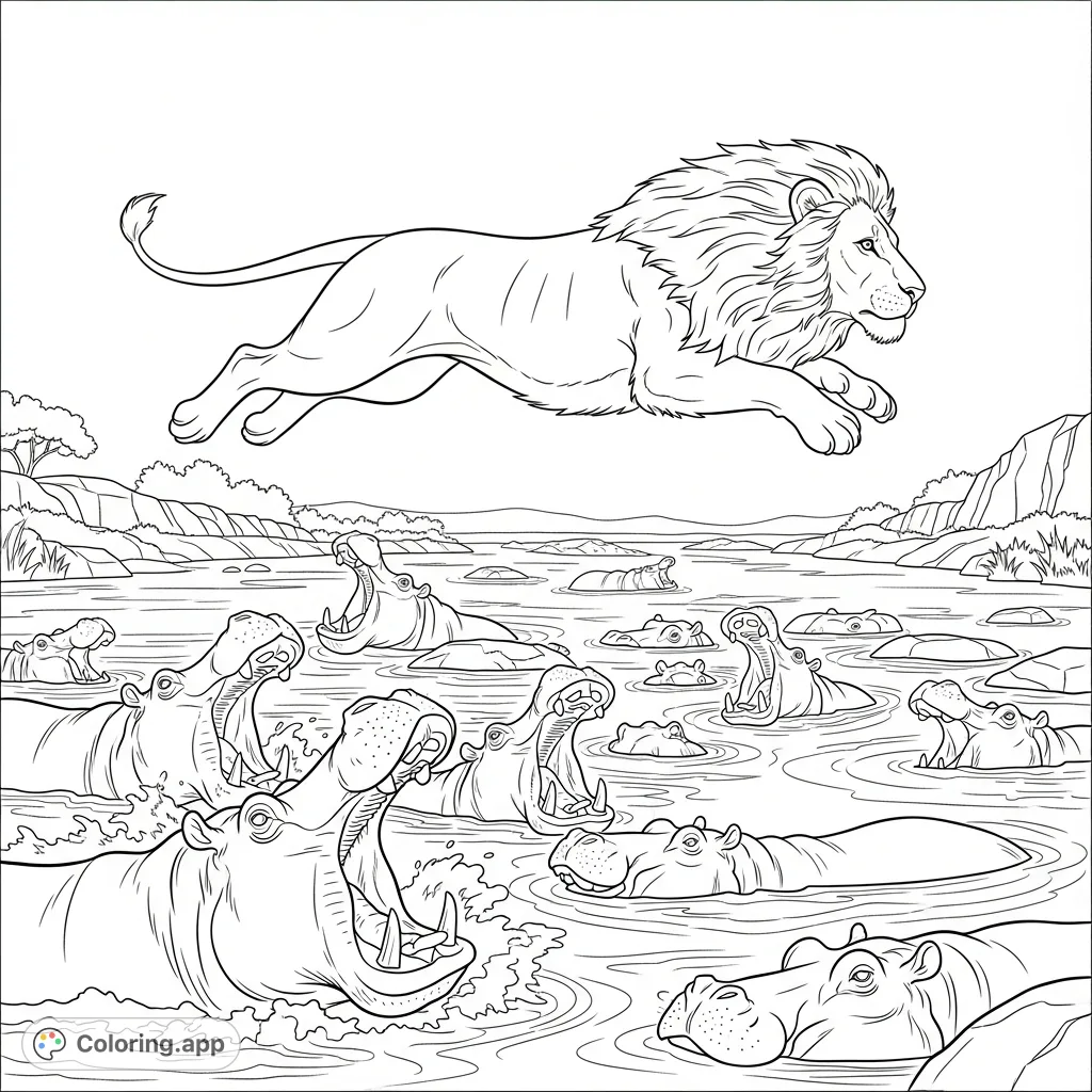 Safari River Challenge - Coloring.app