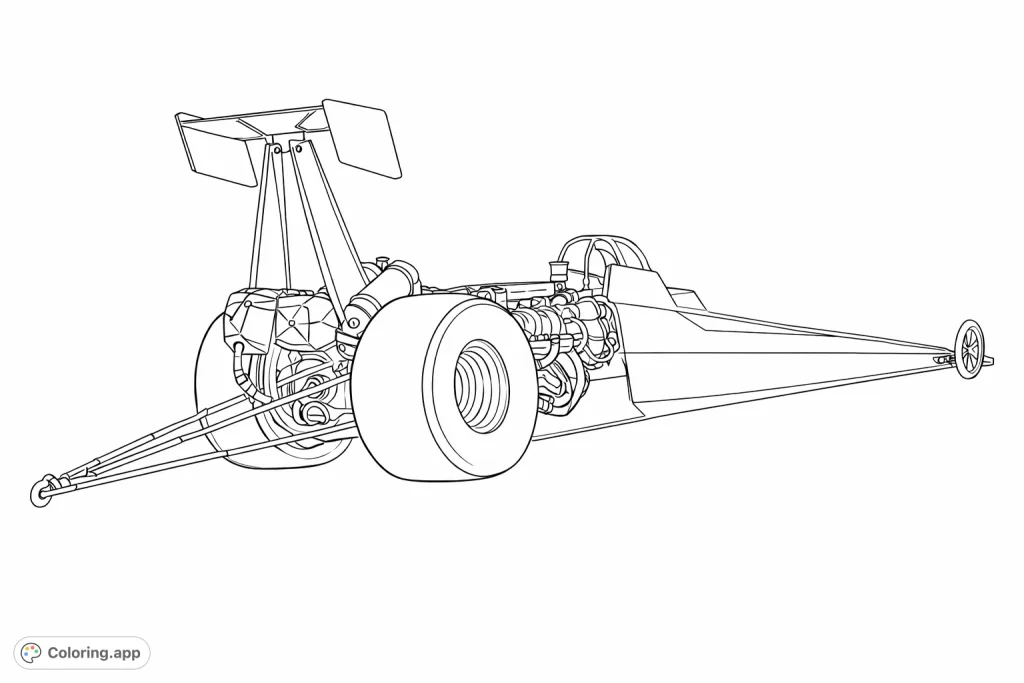 High-Speed Dragster Race Car - Coloring.app