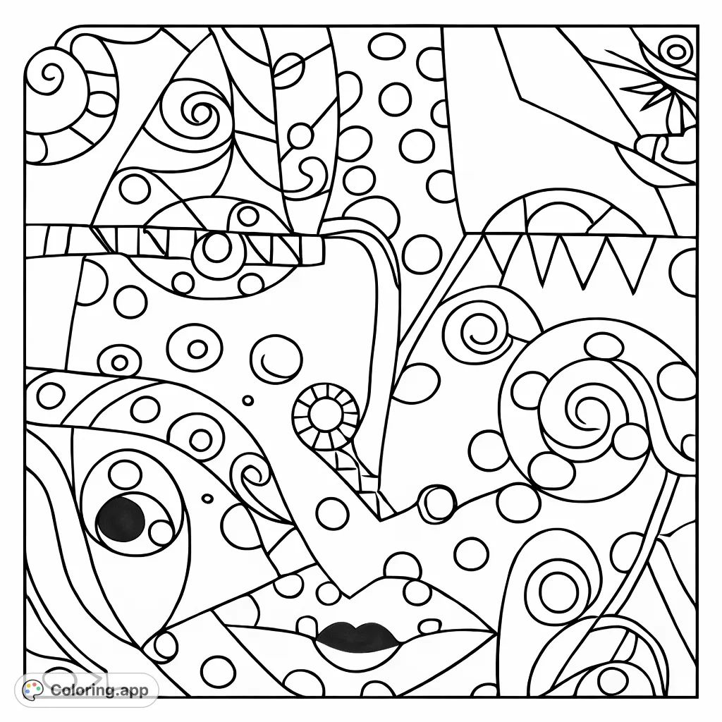 Abstract Shapes Kaleidoscope - Coloring.app