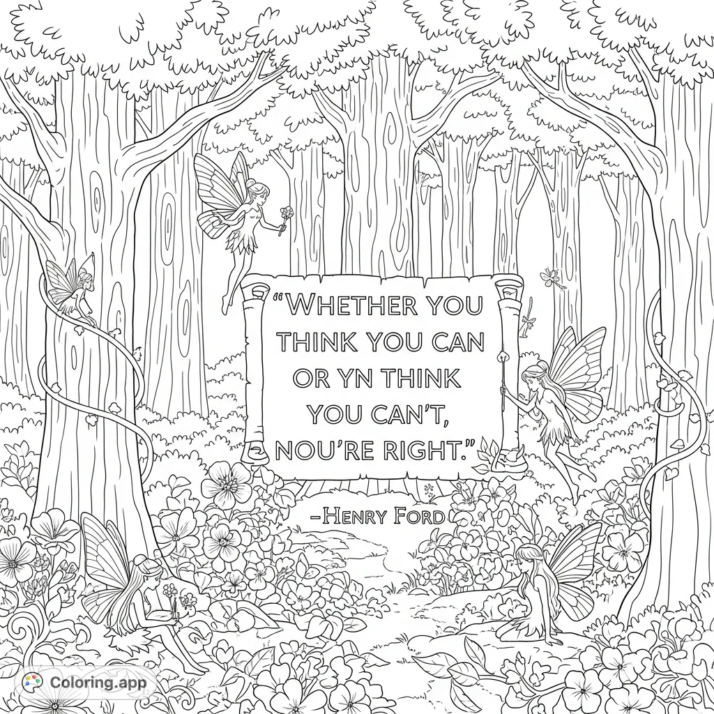Enchanted Forest Fairies Quote - Coloring.app