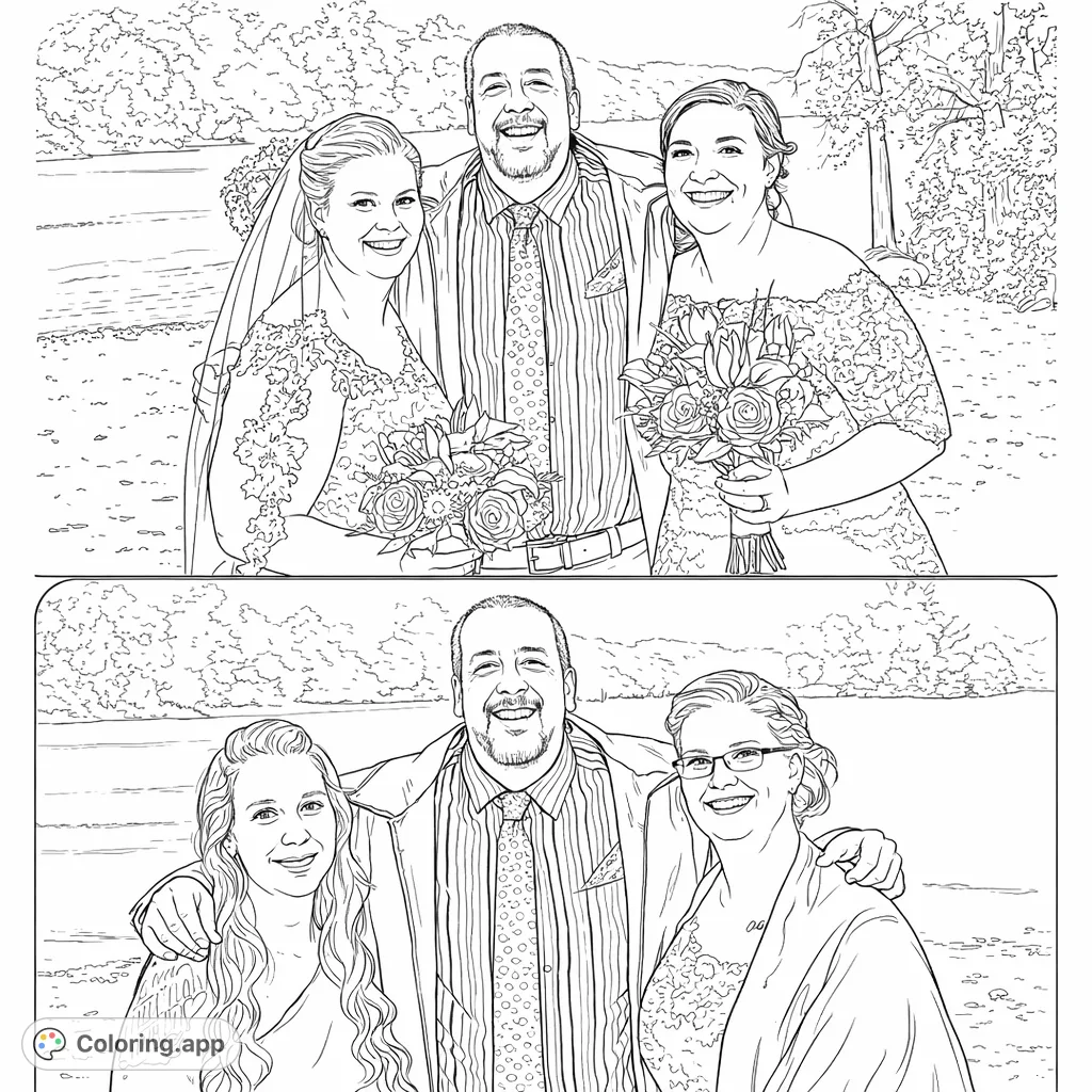 Joyful Family Outdoor Portraits - Coloring.app