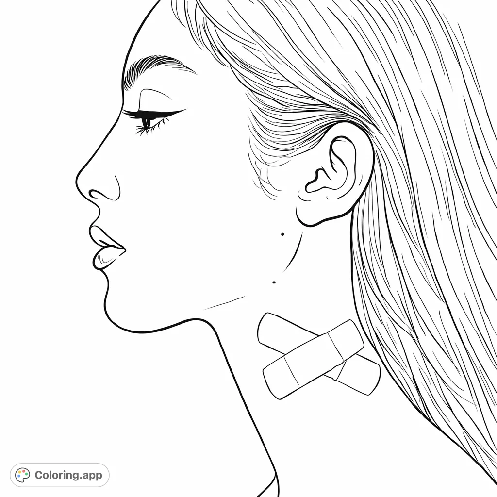 Elegant Profile with Bandages - Coloring.app