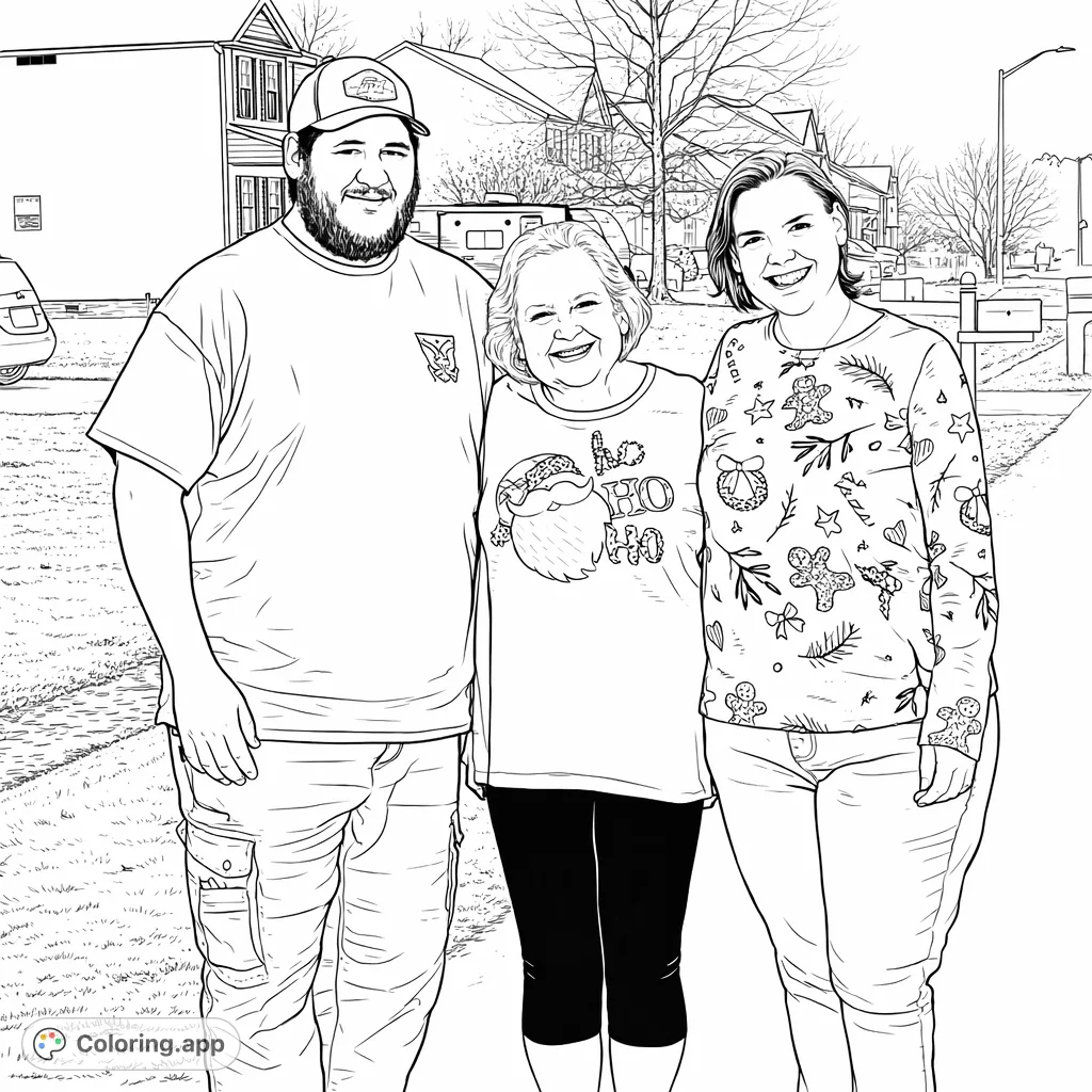 Festive Family Portrait Fun - Coloring.app