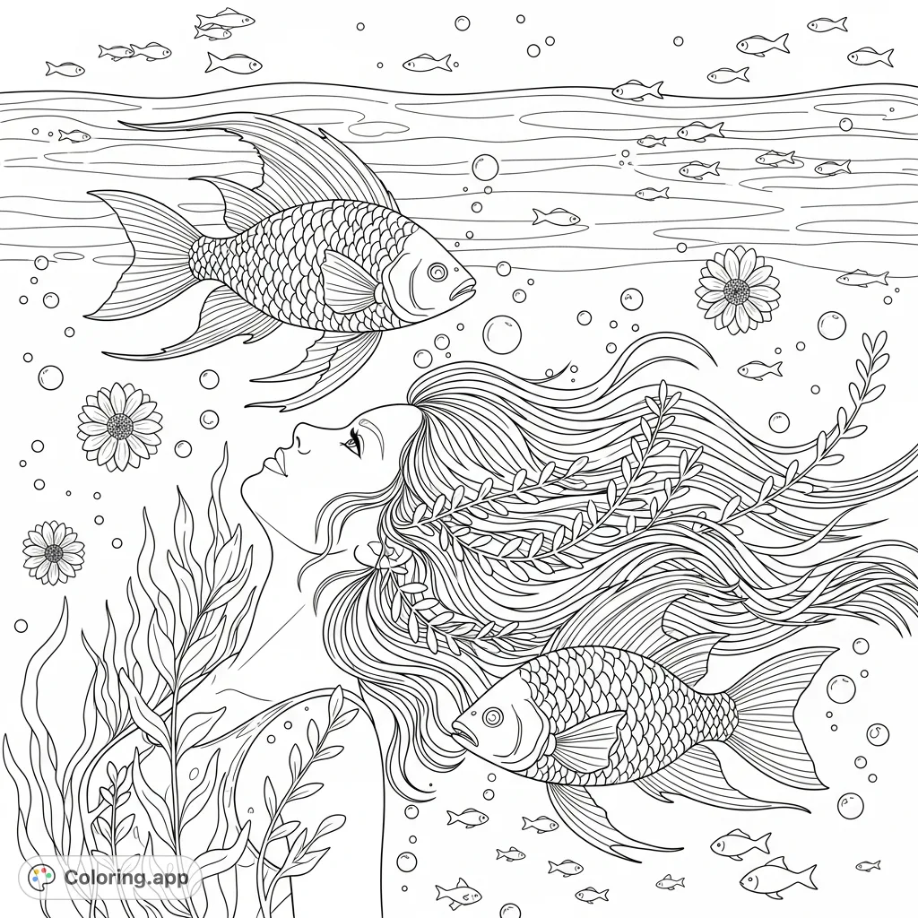 Serene Underwater Vision - Coloring.app