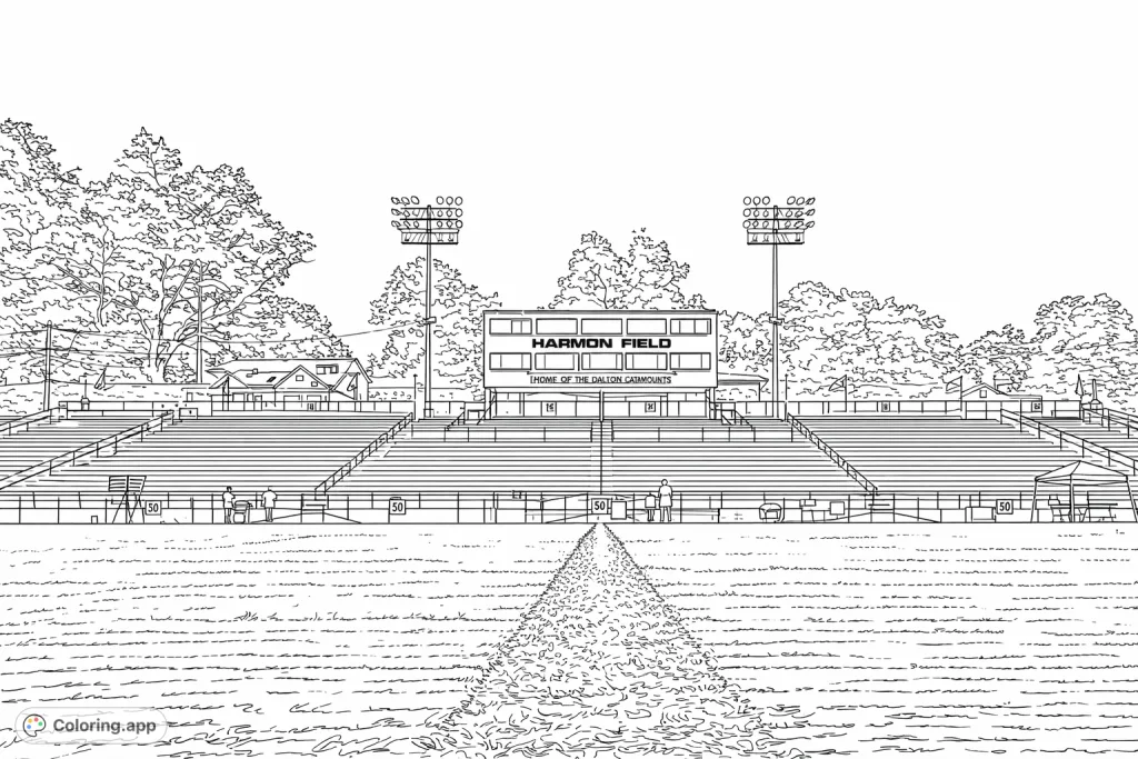 Harmon Field Grandstands - Coloring.app