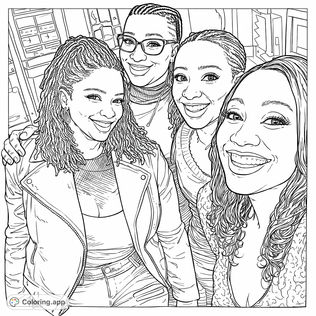 Smiling Friends Fun Night Out - Coloring.app