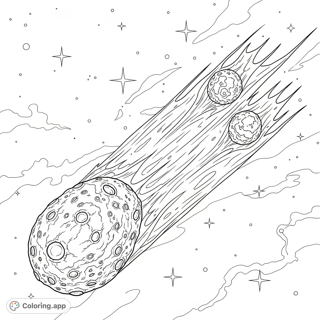 Majestic Cosmic Comet - Coloring.app