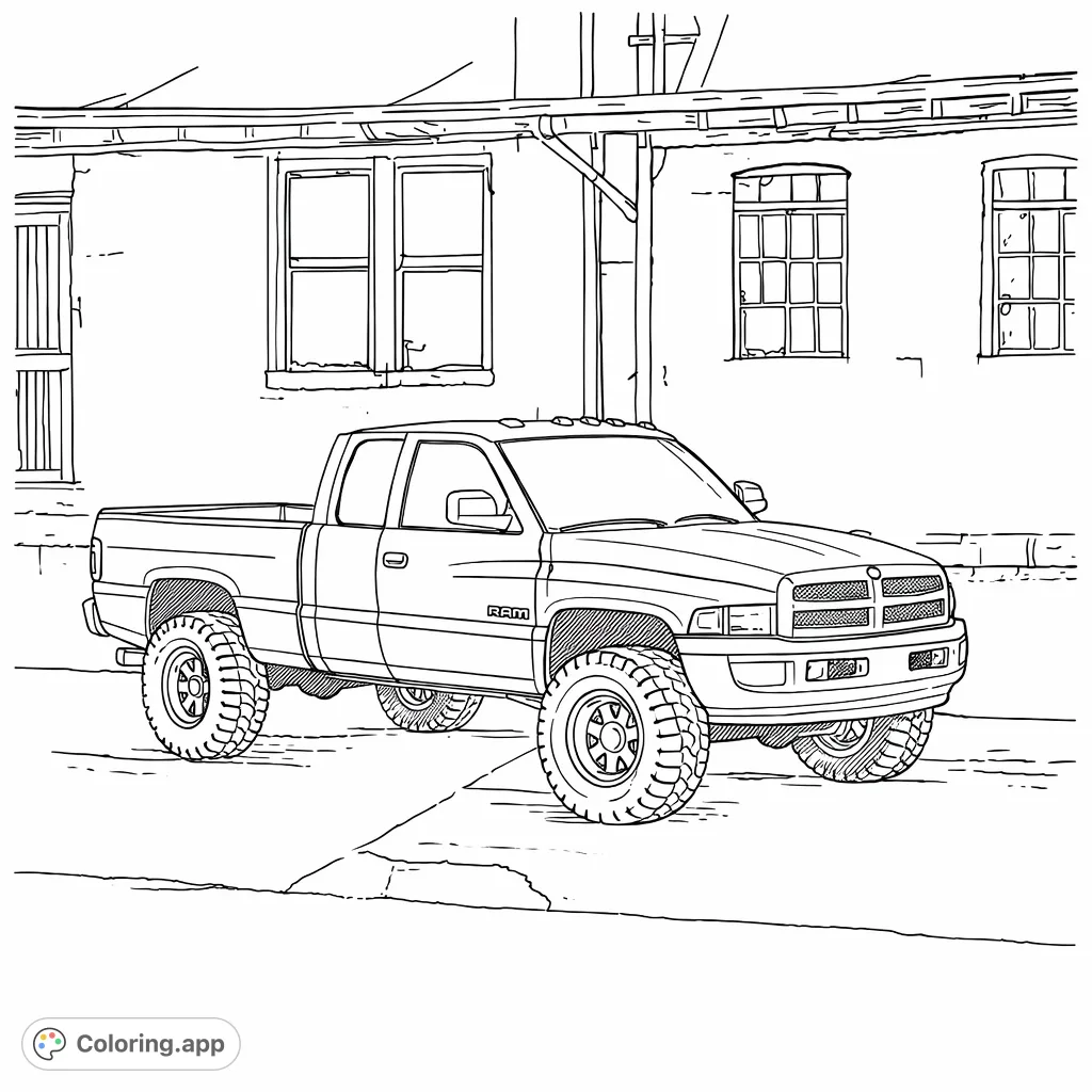 Rugged Dually Pickup Truck - Coloring.app