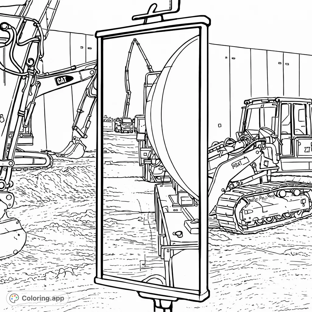 Construction Site Reflection - Coloring.app
