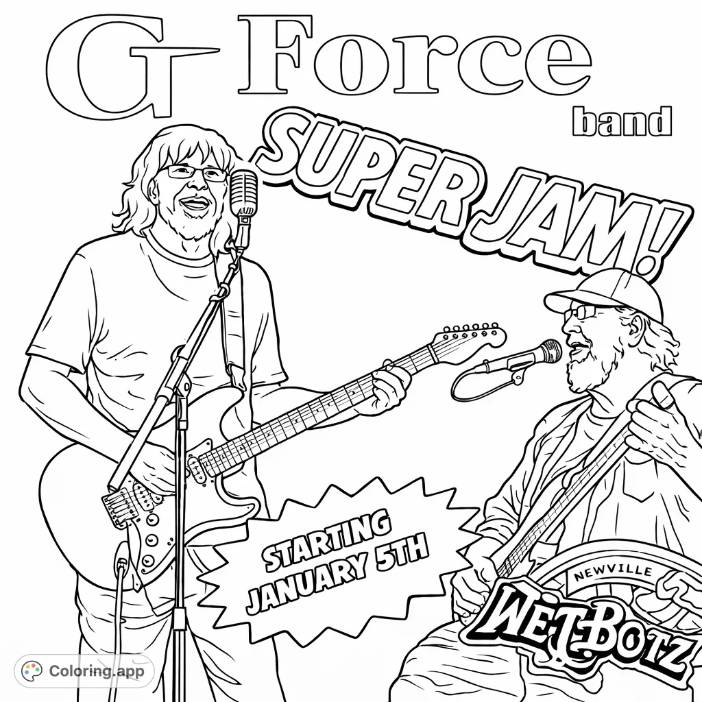 Dynamic Guitar Duo - Coloring.app