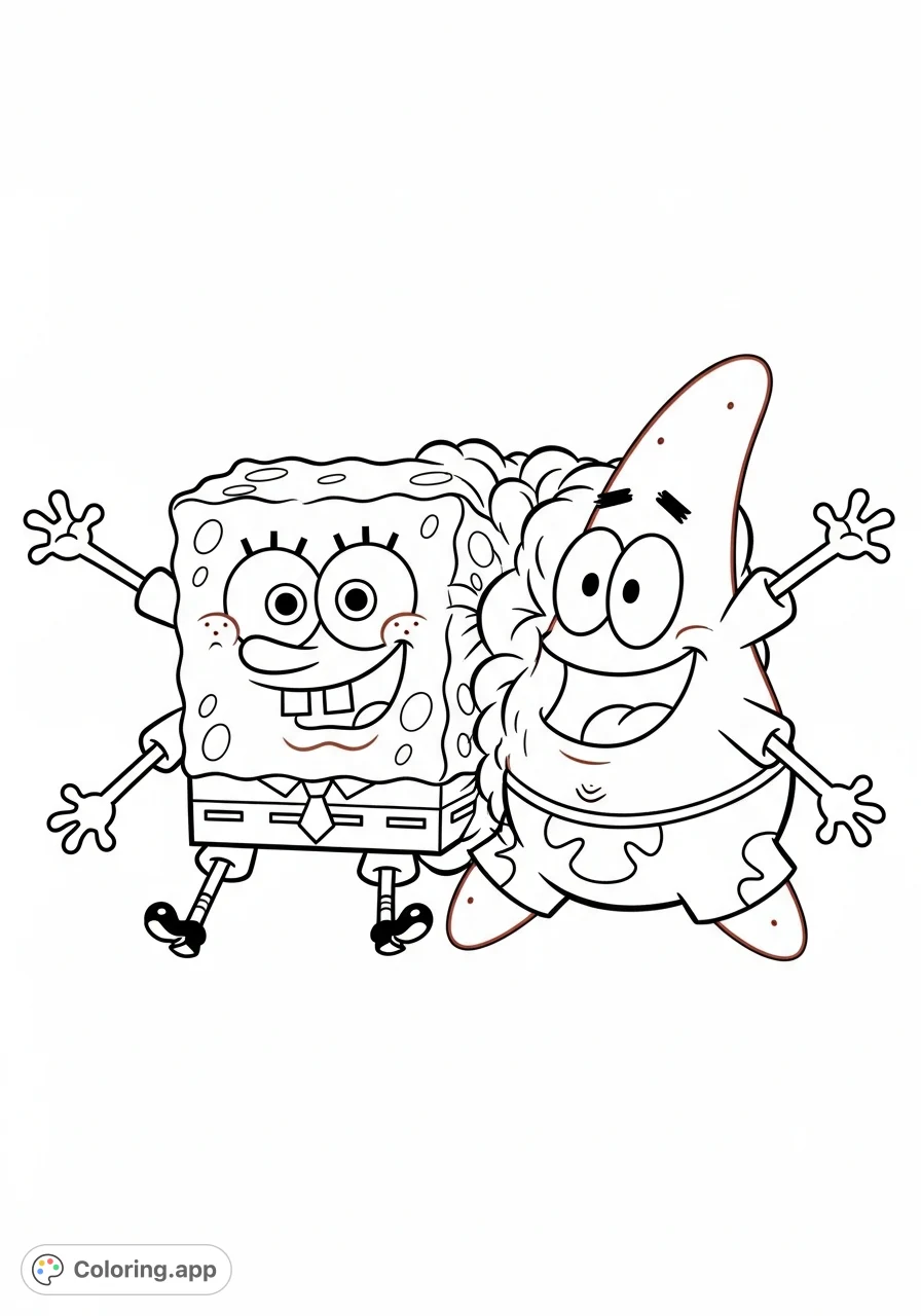 SpongeBob Patrick Squished Faces - Coloring.app