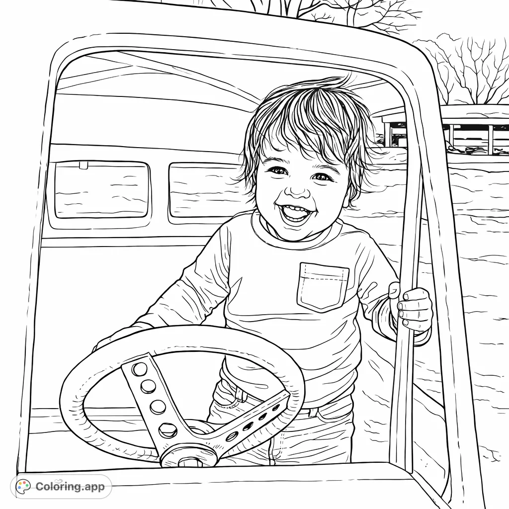Happy Little Driver - Coloring.app
