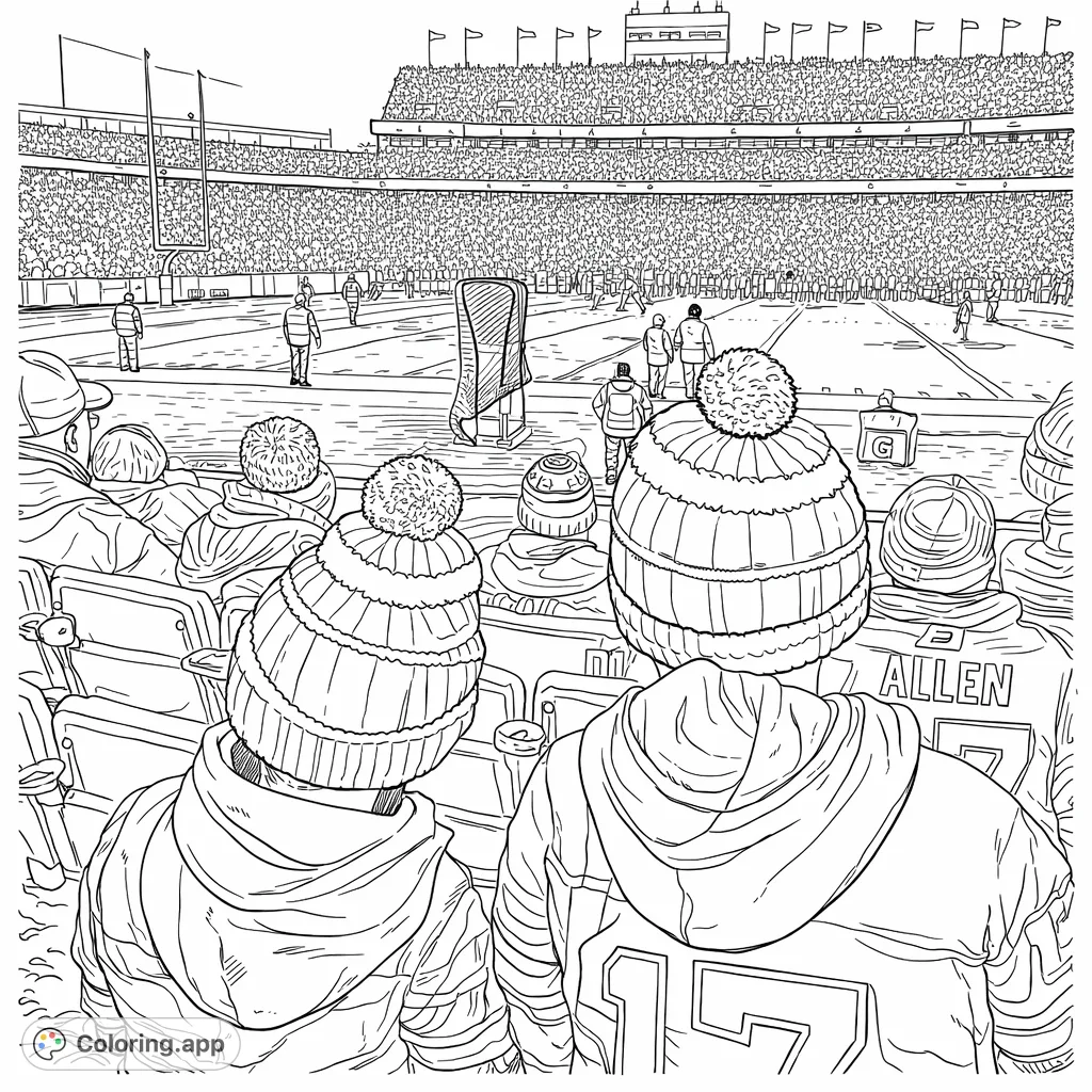 Stadium Game Day Spectators - Coloring.app