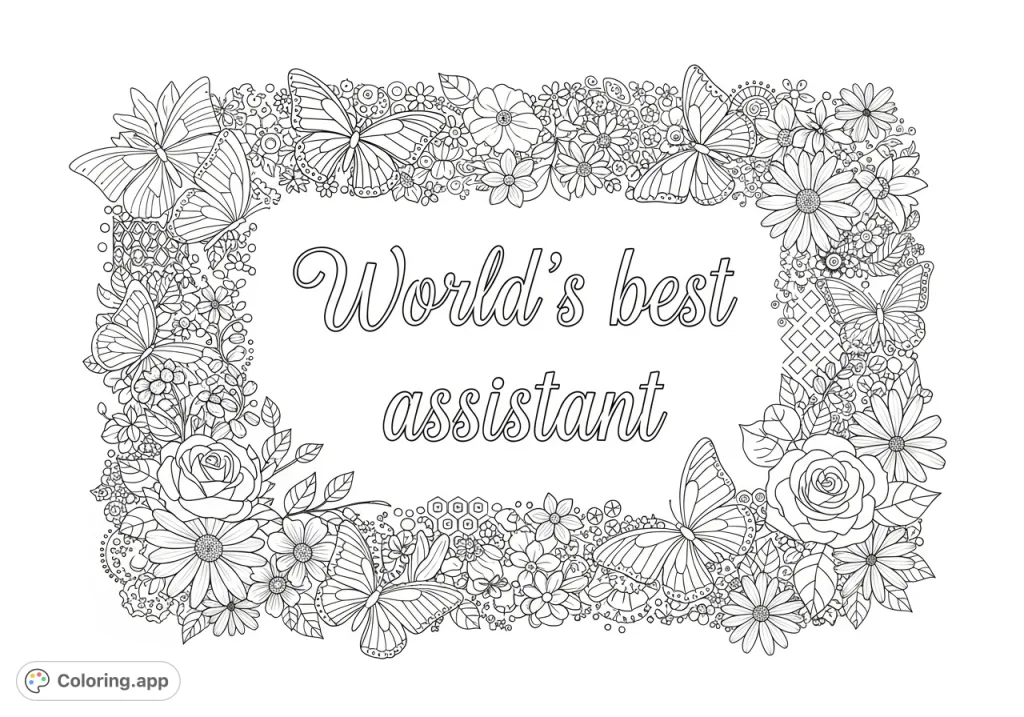 Best Assistant Floral Elegance - Coloring.app
