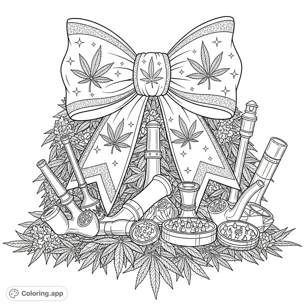 Cannabis Couture Bow Display - Coloring.app