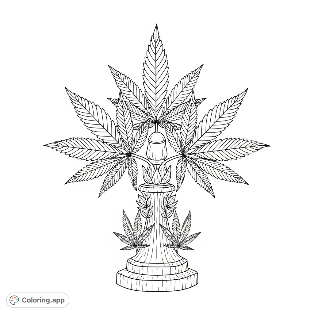 Cannabis Leaf Lamp - Coloring.app