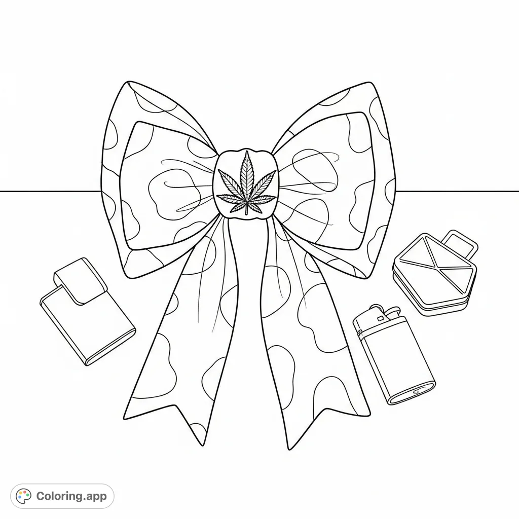 Embroidered Bow and Accessories - Coloring.app