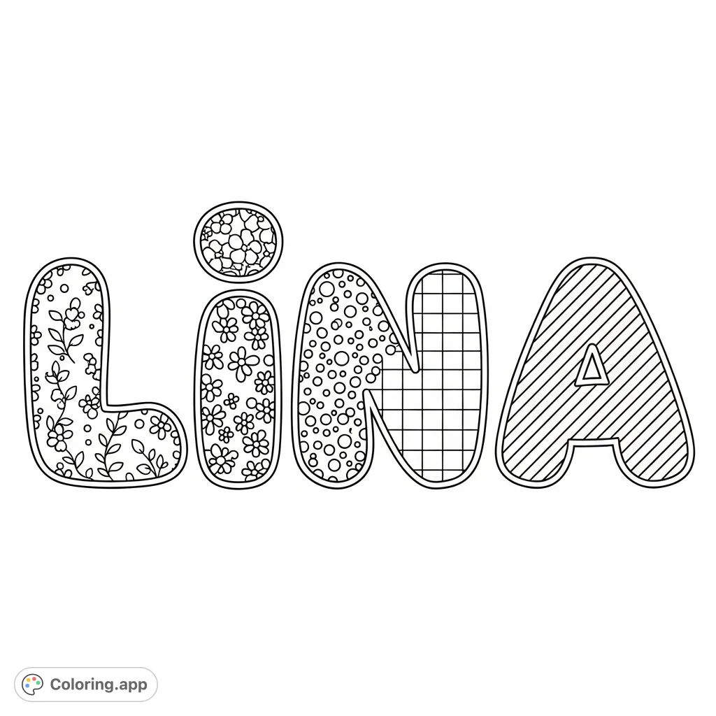 Lina Bubble Letter Patterns - Coloring.app