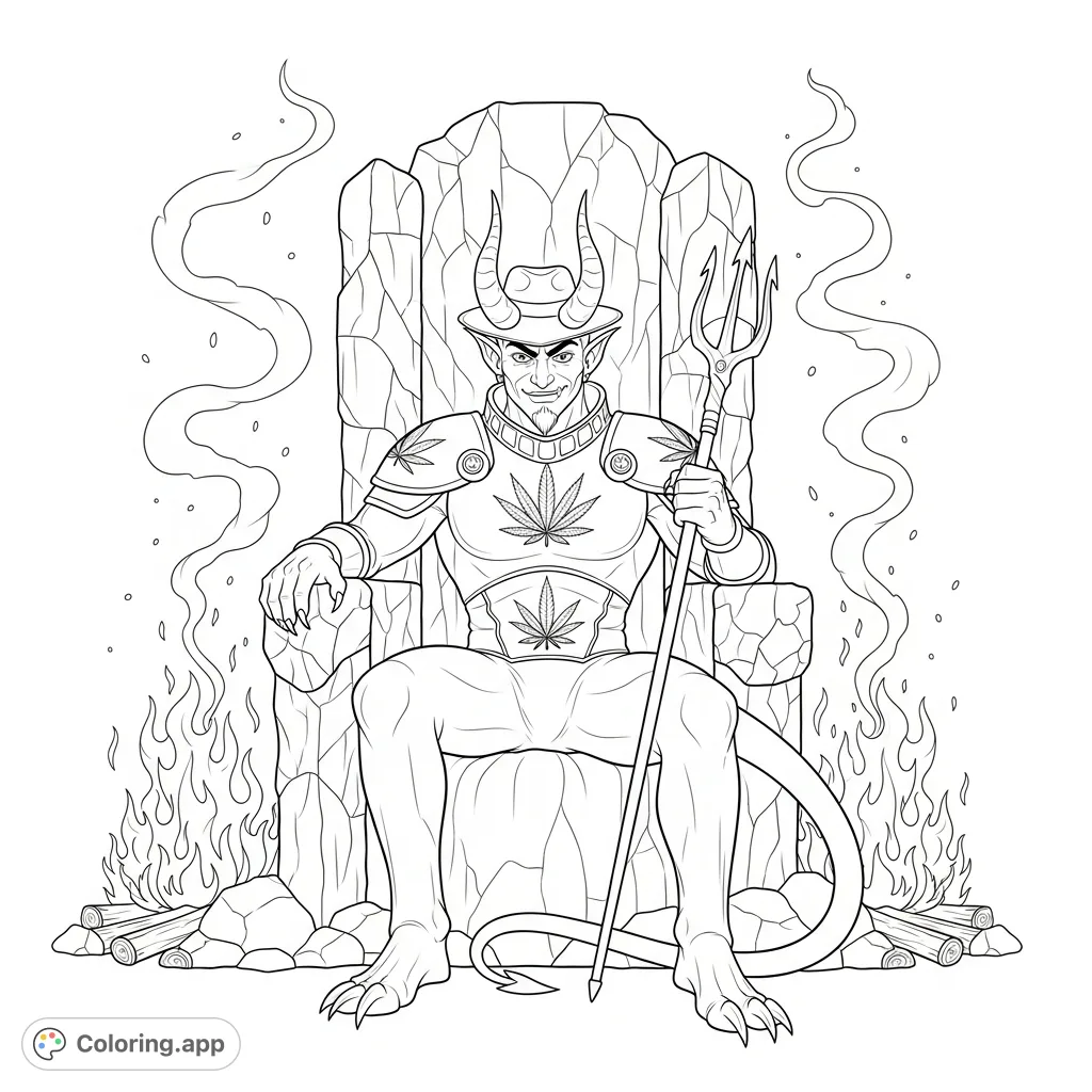 Regal Devil Throne - Coloring.app