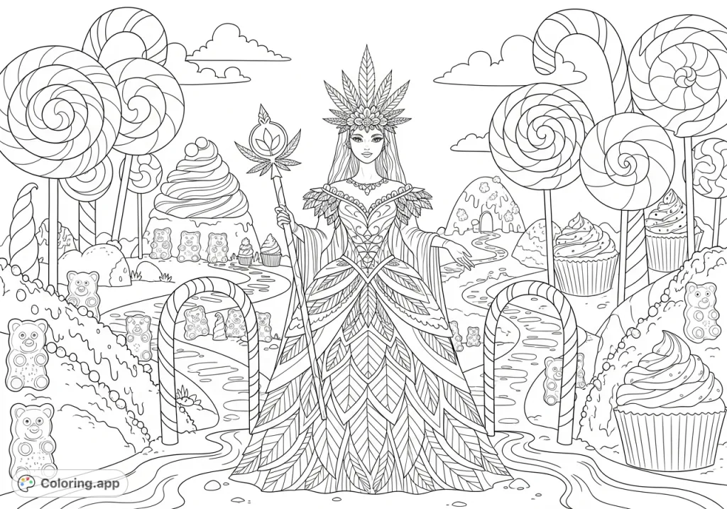 Weed Princess Candy Kingdom - Coloring.app