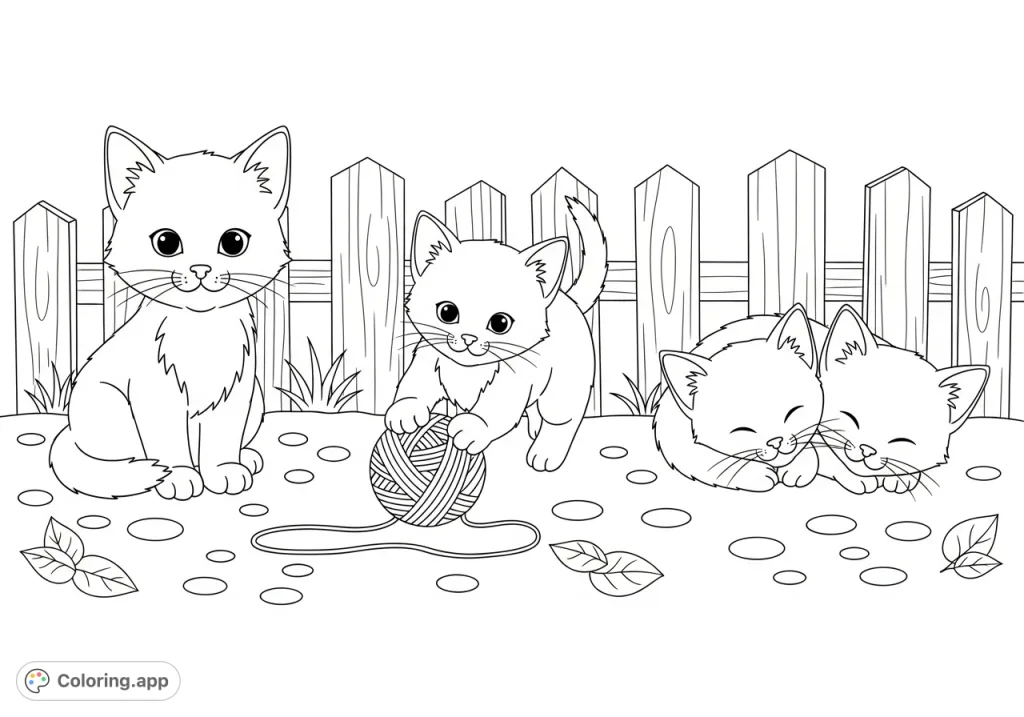 Adorable Kittens Playtime - Coloring.app