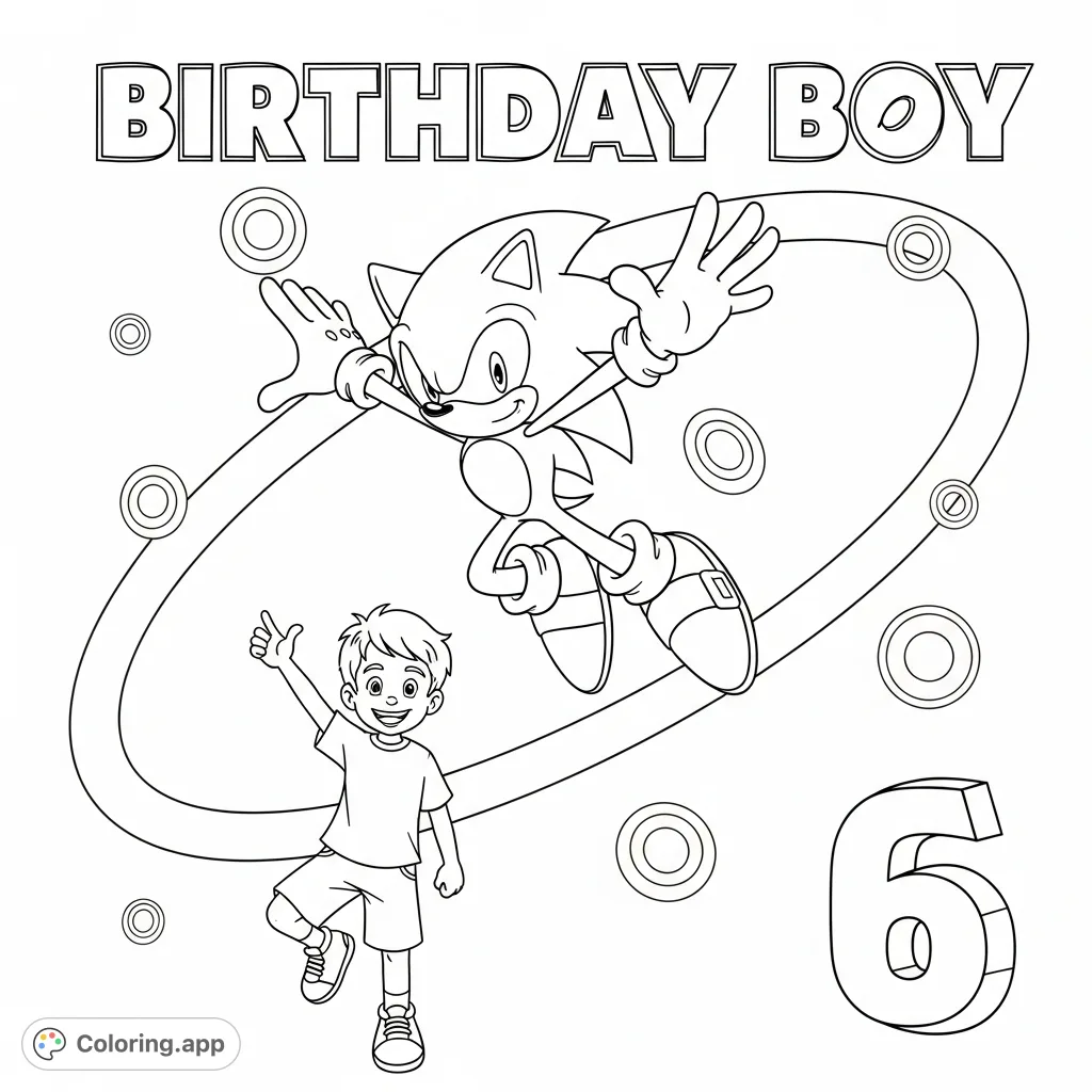 Sonic Birthday Celebration - Coloring.app