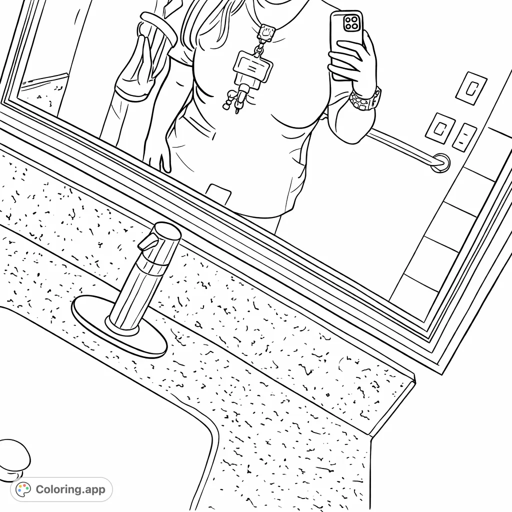 Reflective Vanity Scene - Coloring.app