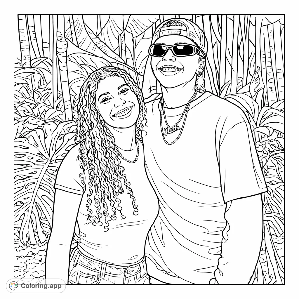 Friends in Playful Costume - Coloring.app