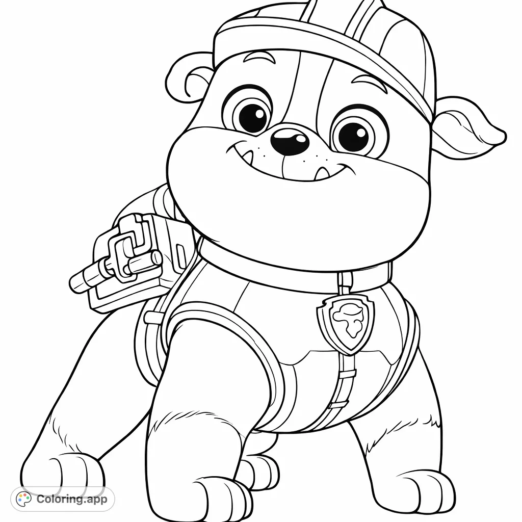 Rubble the Construction Pup - Coloring.app