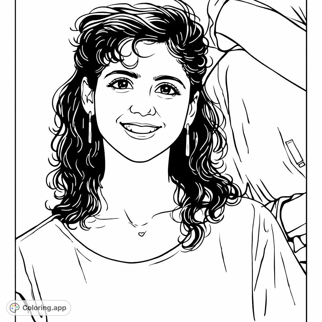 Smiling Young Woman Portrait - Coloring.app