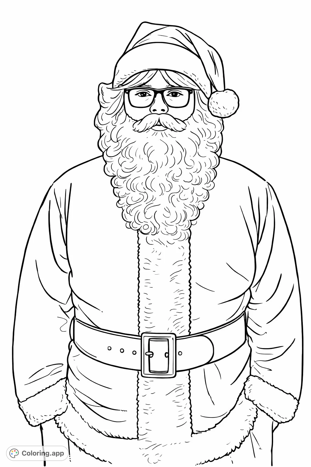 Jolly Figure in Festive Suit - Coloring.app