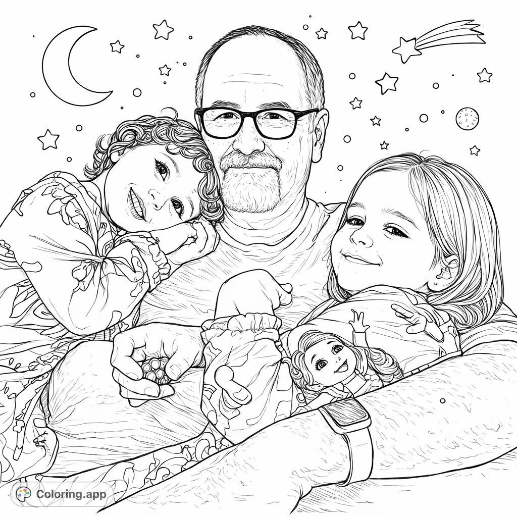 Cozy Family Snuggles - Coloring.app