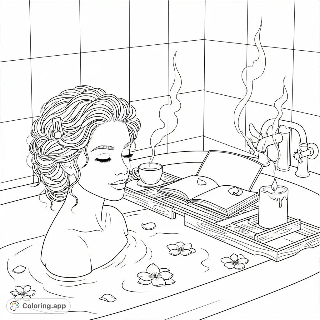 Tranquil Bath Ritual - Coloring.app
