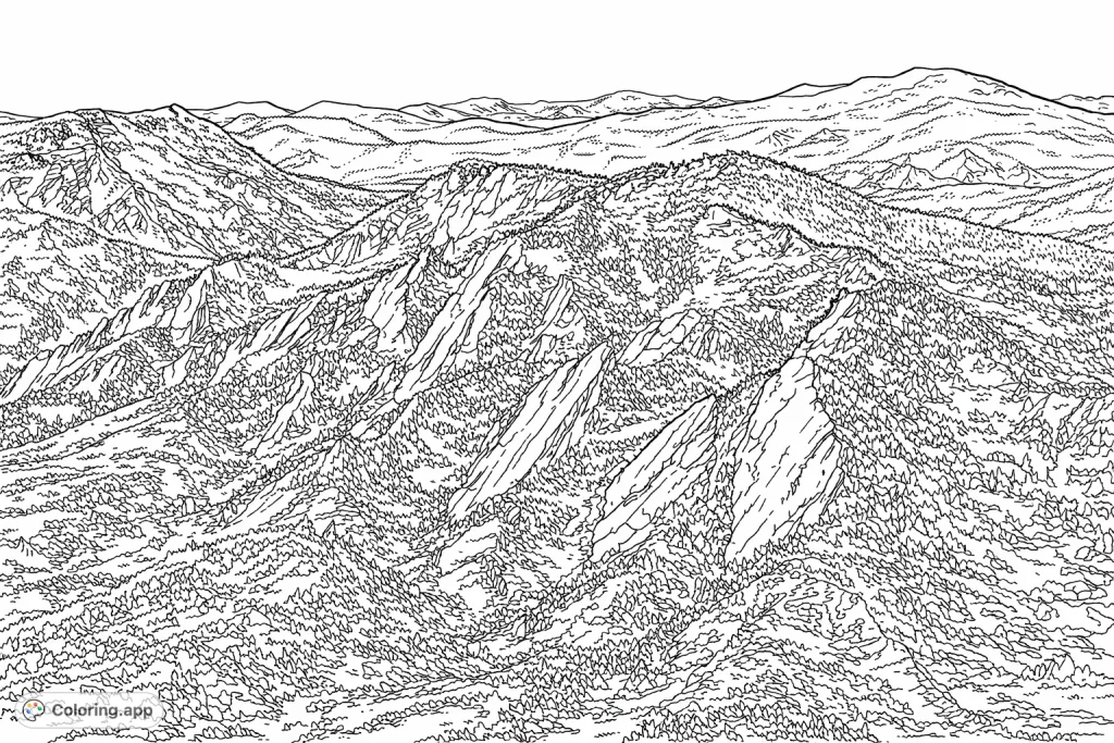 Majestic Mountain Landscape Vista - Coloring.app