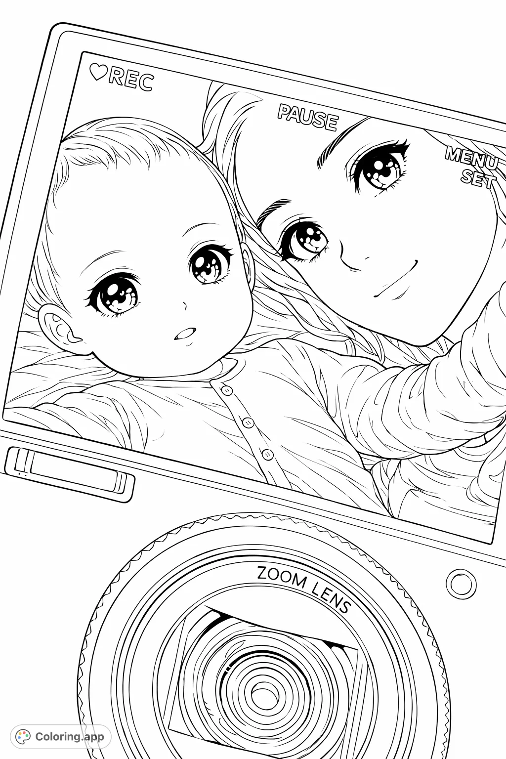 Retro Camera Infant Capture - Coloring.app