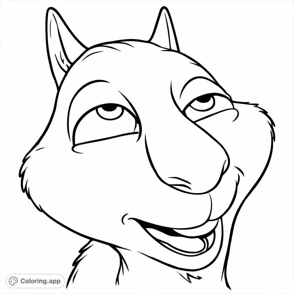 Mischievous Cartoon Squirrel - Coloring.app