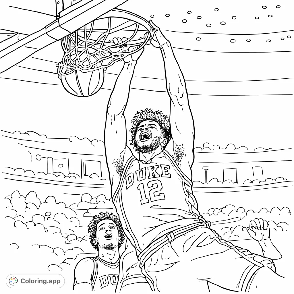 Basketball Slam Dunk Action - Coloring.app