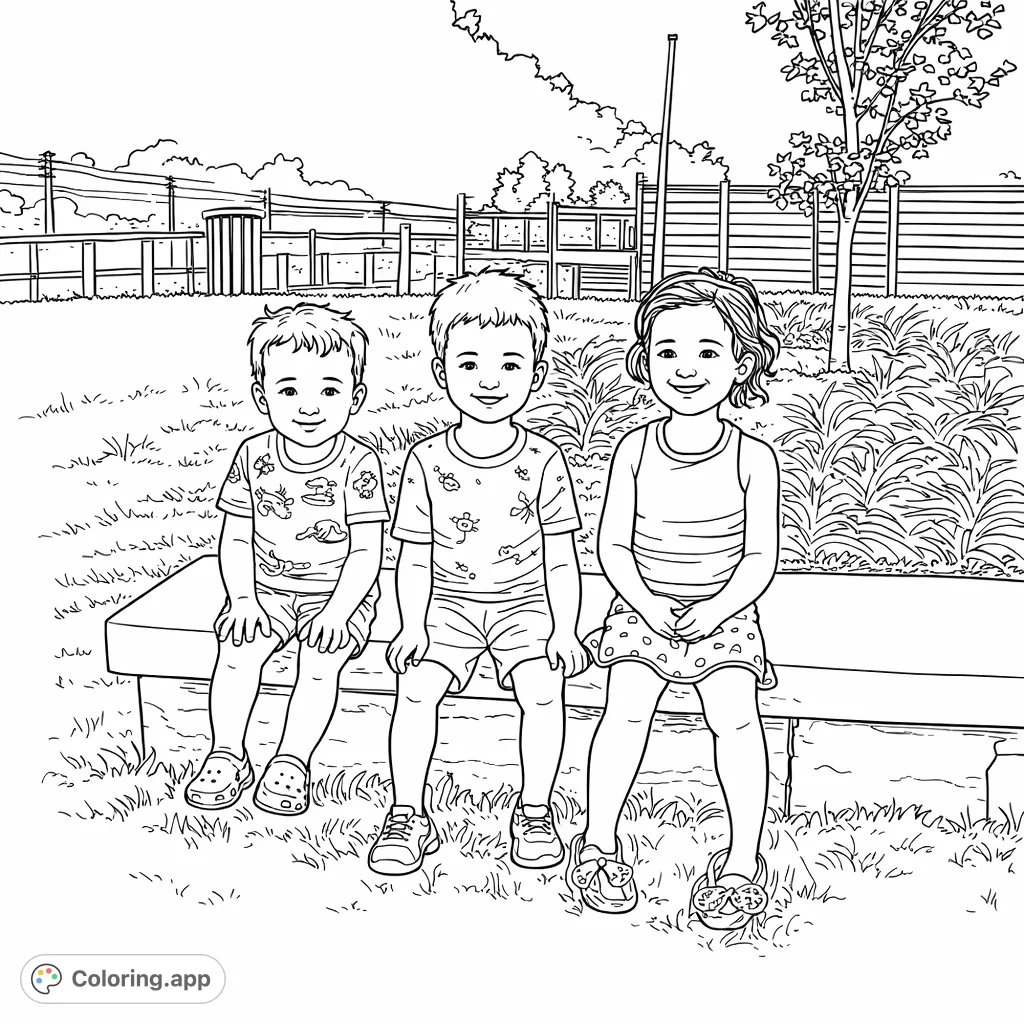Kids Park Bench Fun - Coloring.app