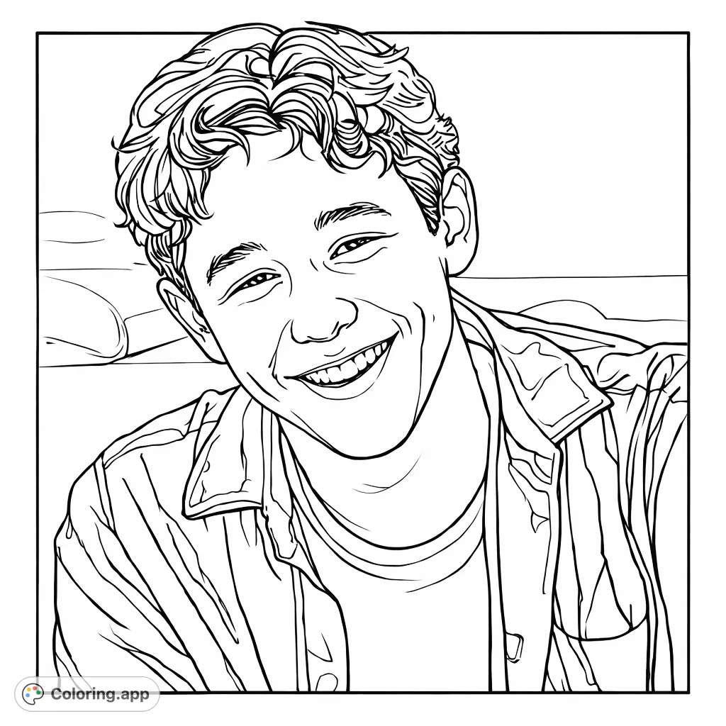 Youthful Smile Portrait - Coloring.app