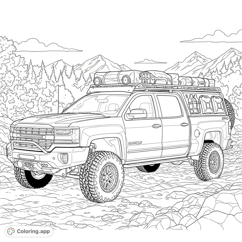 2017 Silverado Overland Truck - Coloring.app