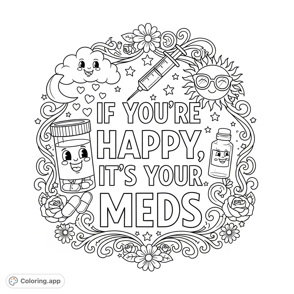 Whimsical Meds Message - Coloring.app